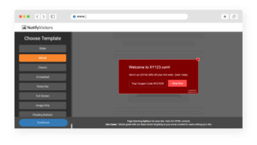 What is a Popup Notification? Slider, Modal, Embedded | NotifyVisitors