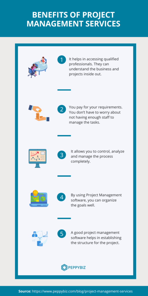 Project Management Services Infographic for Different Sectors – PeppyBiz