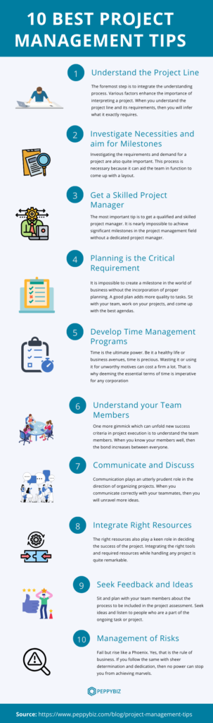 10 Best Project Management Tips Infographic – PeppyBiz